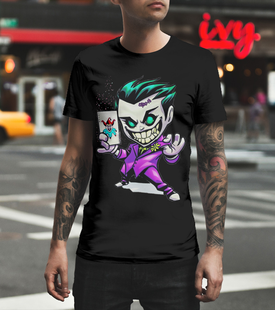 Joker 2012 Cartoon Grinning Character With Joker Card T-Shirt