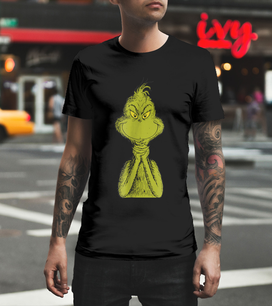 Dr Seuss Classic Sly Grinch Iconic Mischievous Expression T-Shirt