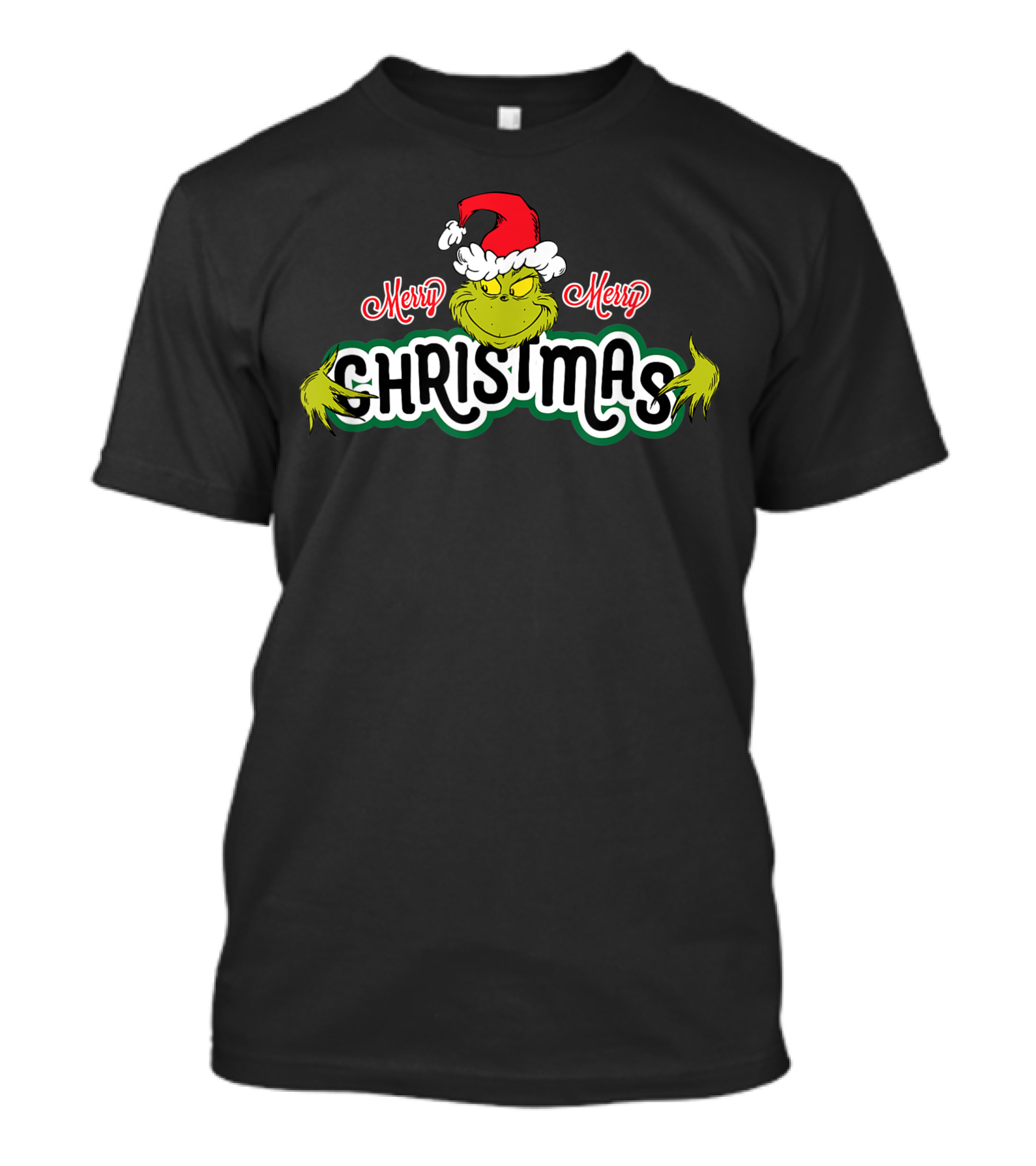 Merry Grinch Christmas Santa Hat T-Shirt