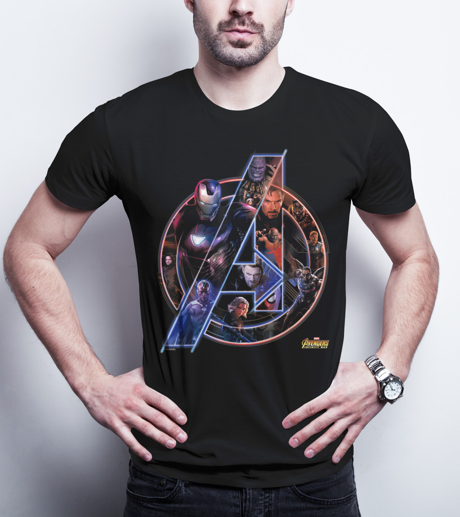 Avengers Infinity War Neon Team Marvel Characters T-Shirt