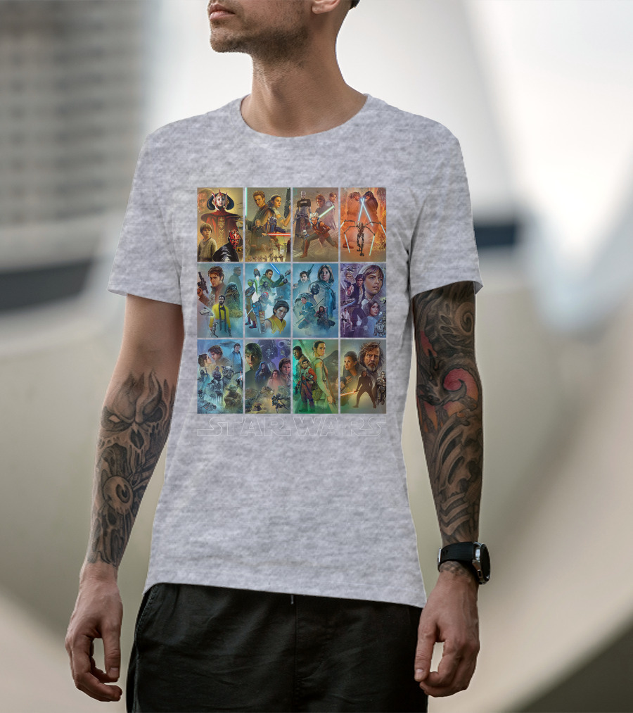 Star Wars Celebration Mural Panels Iconic Characters And Scenes T-Shirt