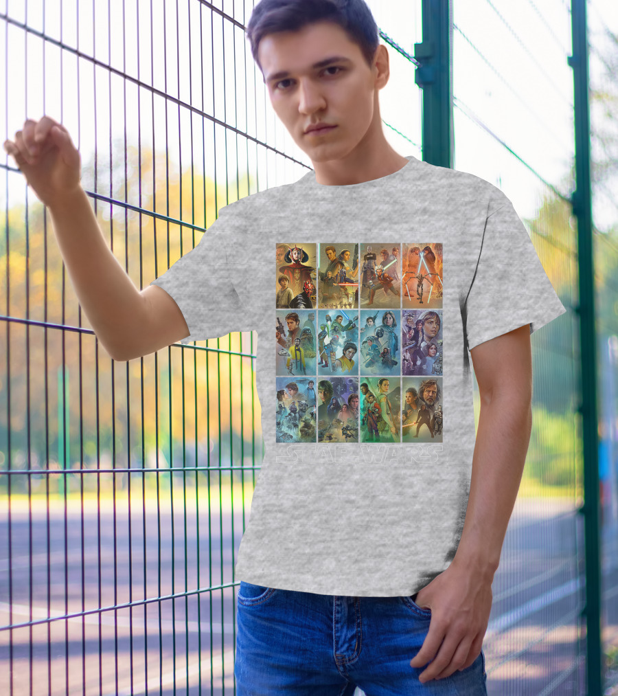 Star Wars Celebration Mural Panels Iconic Characters And Scenes T-Shirt