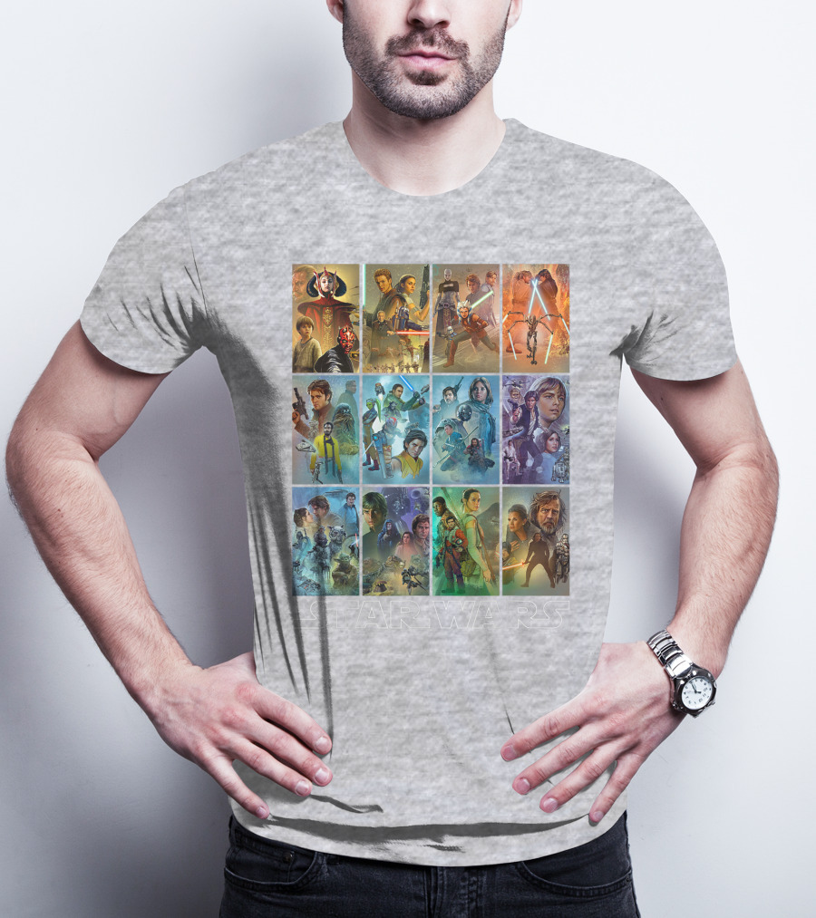 Star Wars Celebration Mural Panels Iconic Characters And Scenes T-Shirt