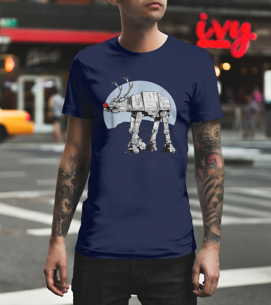 Star Wars Rudolph AT-AT Walker Moonlit Scene T-Shirt