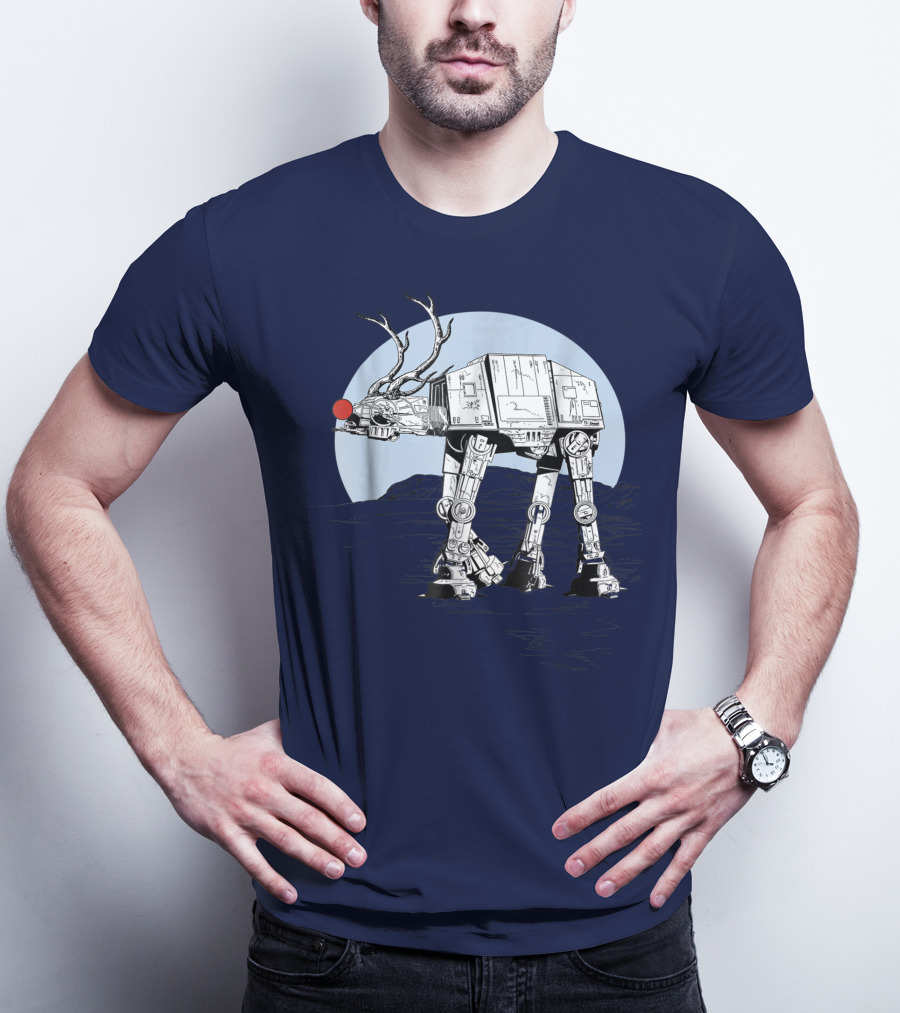 Star Wars Rudolph AT-AT Walker Moonlit Scene T-Shirt