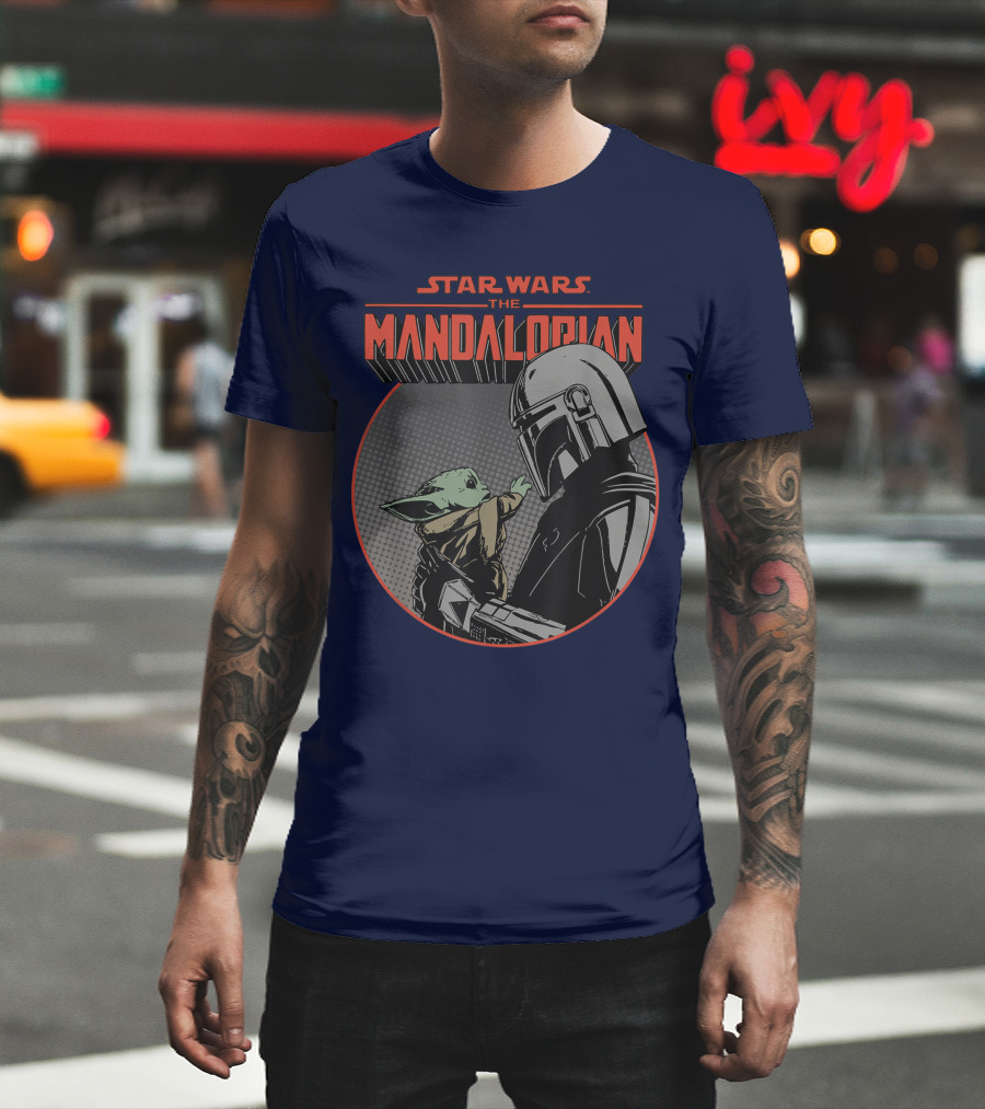 Star Wars The Mandalorian Mando And The Child Vintage Comic T-Shirt