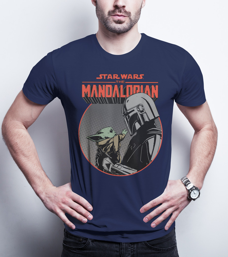 Star Wars The Mandalorian Mando And The Child Vintage Comic T-Shirt