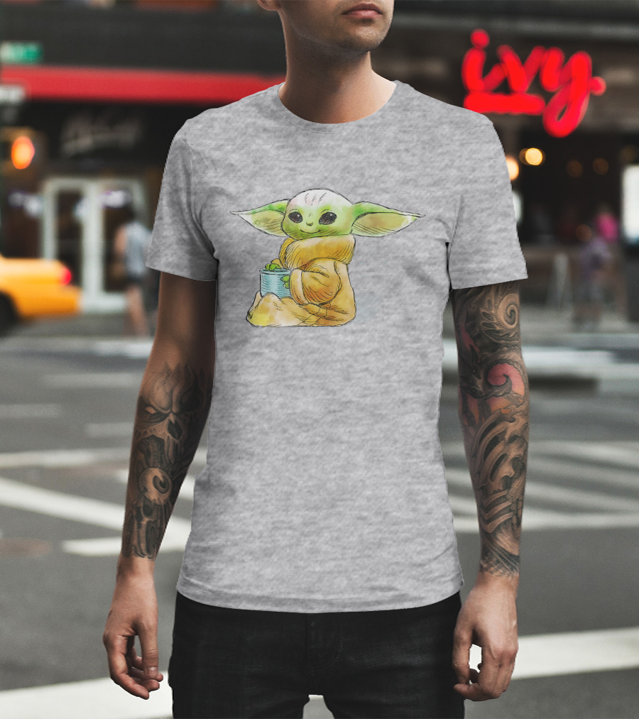 Star Wars The Mandalorian The Child Baby Yoda Drinking Soup T-Shirt