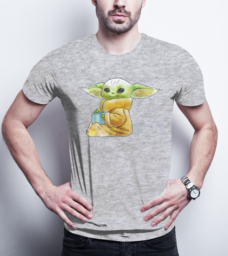 Star Wars The Mandalorian The Child Baby Yoda Drinking Soup T-Shirt