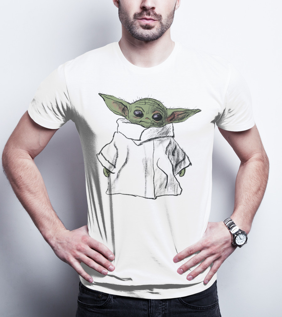 Star Wars The Mandalorian The Child Sketch Drawing T-Shirt