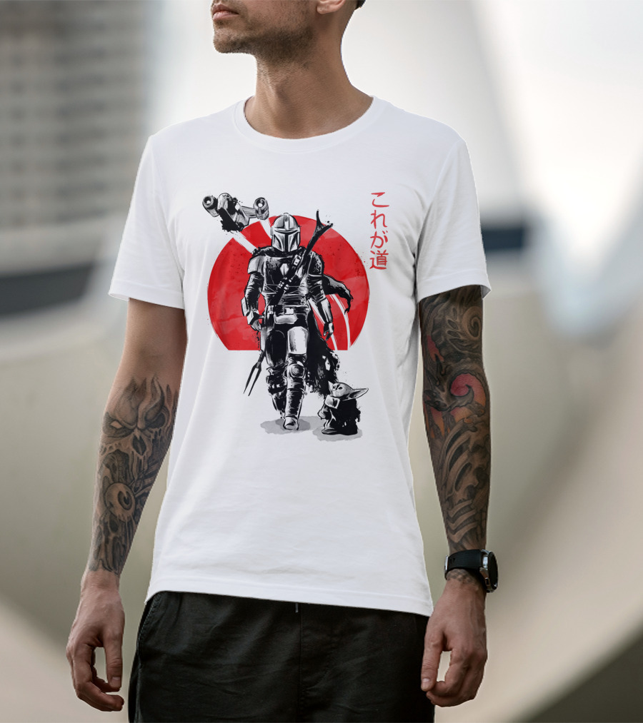 Star Wars The Mandalorian The Child Pod Japanese Sun Art Style これが道 T-Shirt