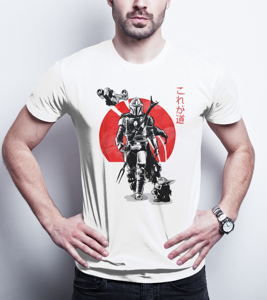 Star Wars The Mandalorian The Child Pod Japanese Sun Art Style これが道 T-Shirt