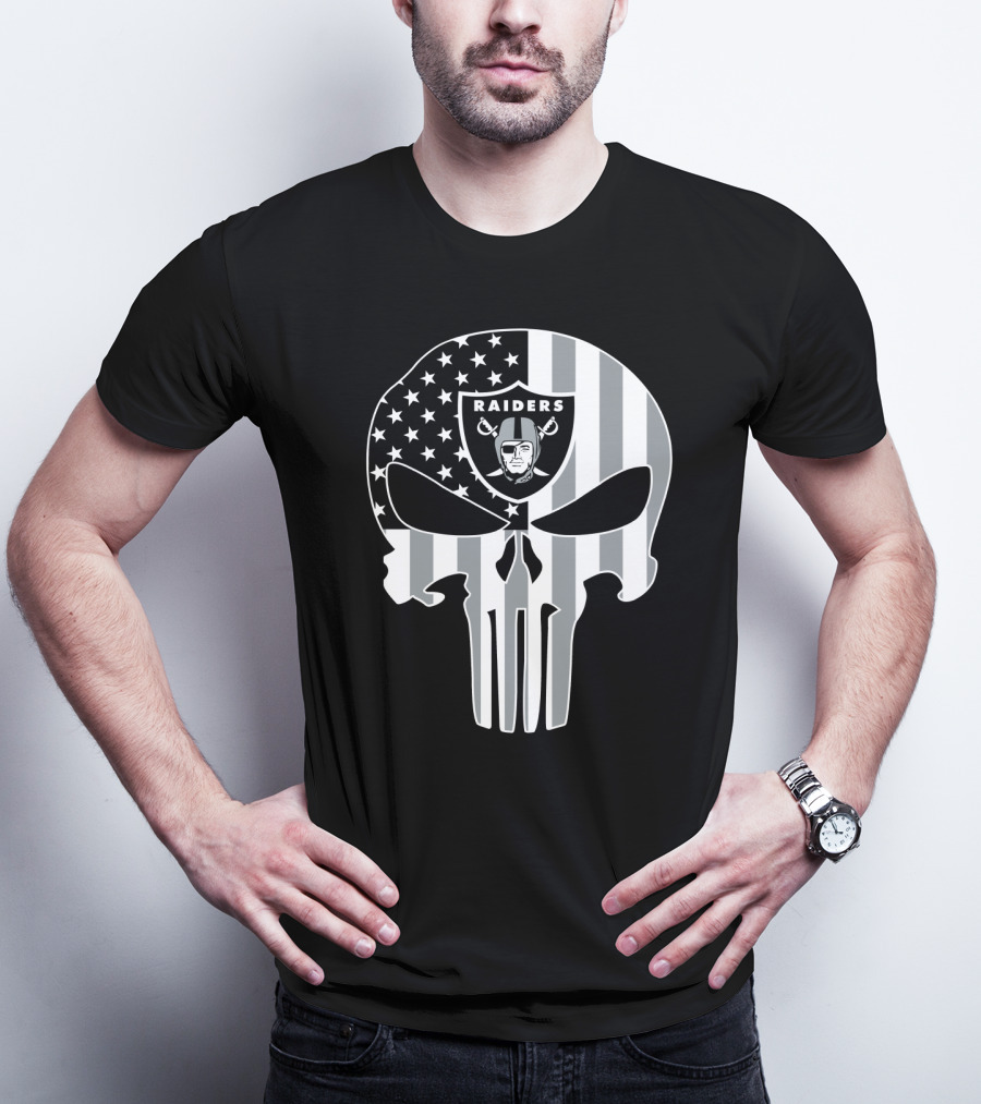 Raiders Skull With Flag T-Shirt