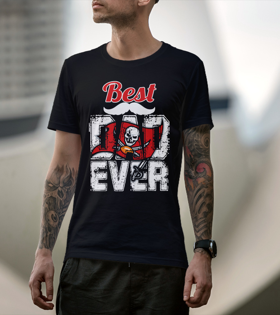 Best Dad Ever Buccaneers Football Skull Flag T-Shirt