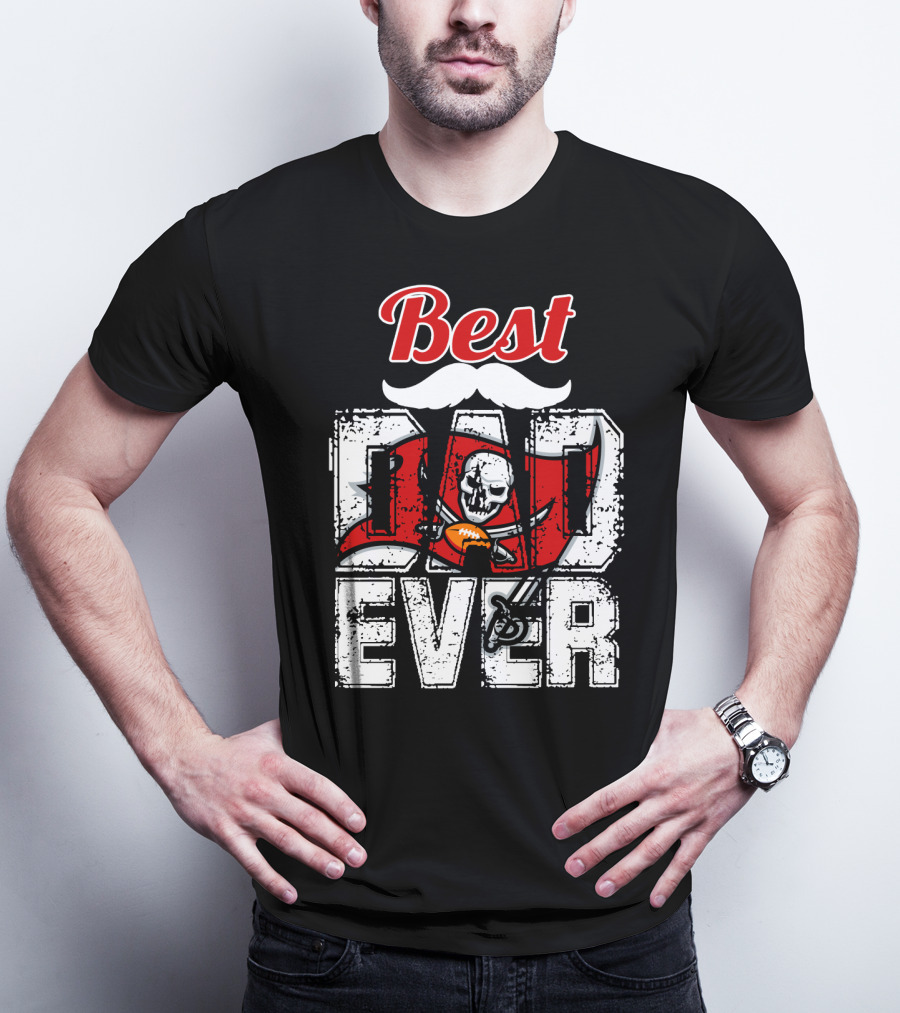 Best Dad Ever Buccaneers Football Skull Flag T-Shirt