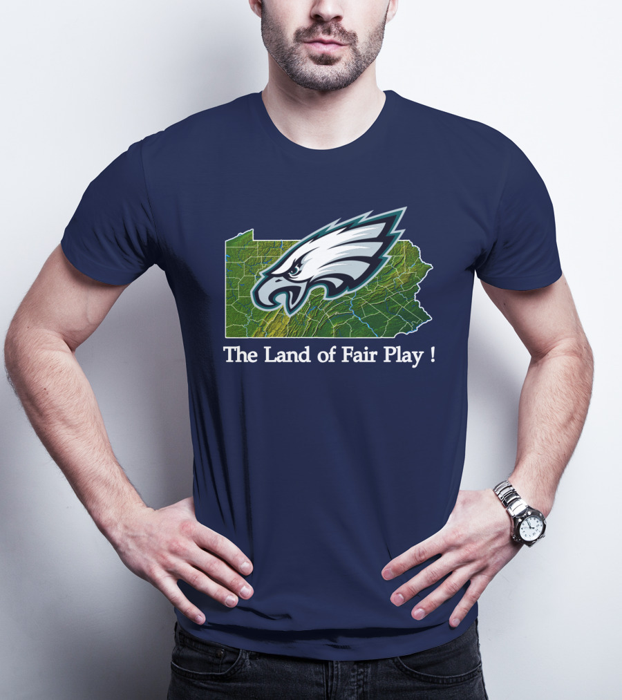 Philadelphia Eagles The Land Of Fair Play Pennsylvania Map T-Shirt