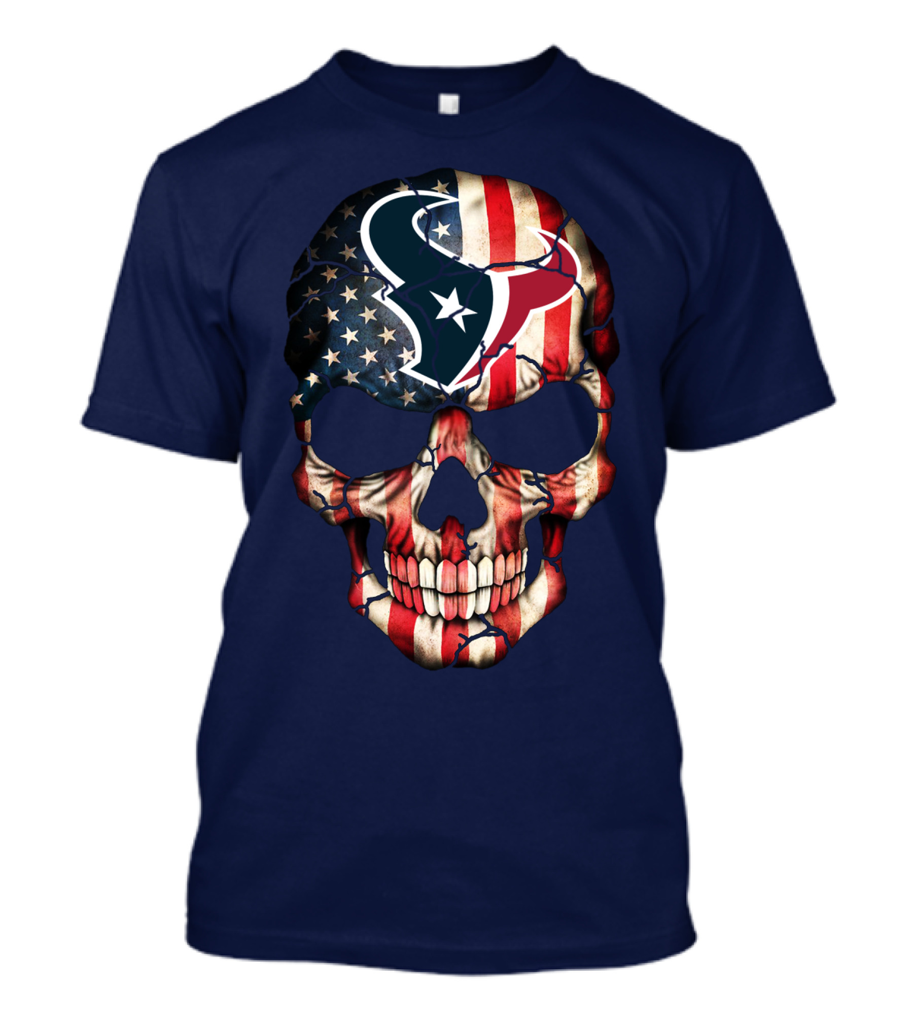 Texans Skull American Flag T-Shirt