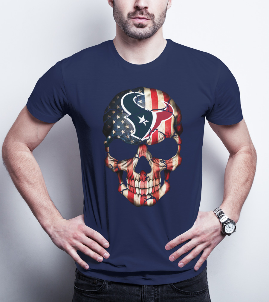 Texans Skull American Flag T-Shirt