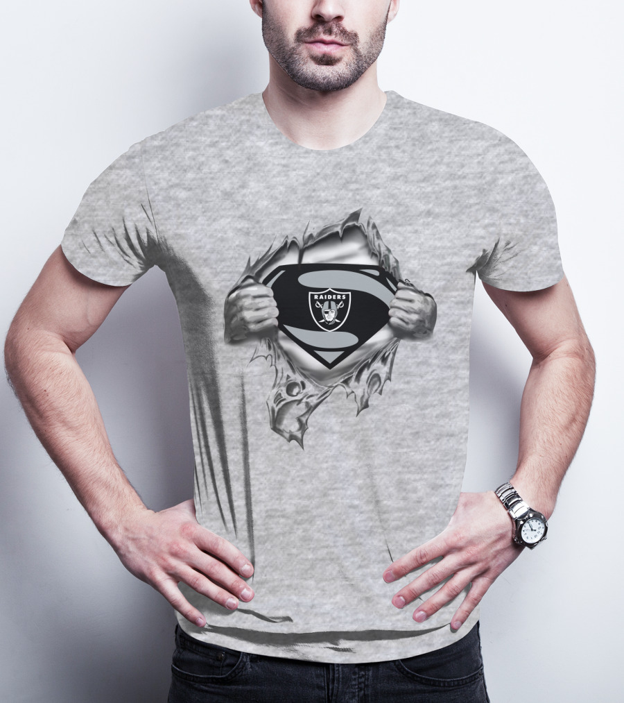 Las Vegas Raiders Superman Logo Burst T-Shirt