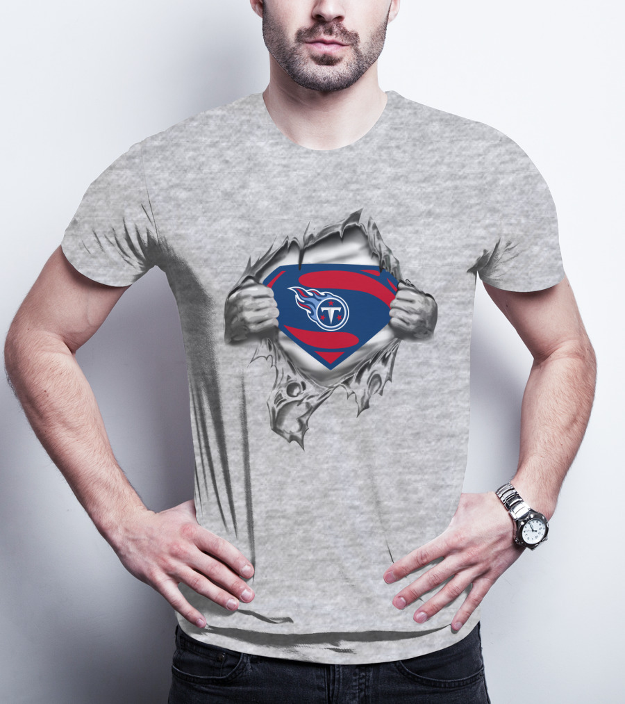 Tennessee Titans Superhero Logo Fusion T-Shirt