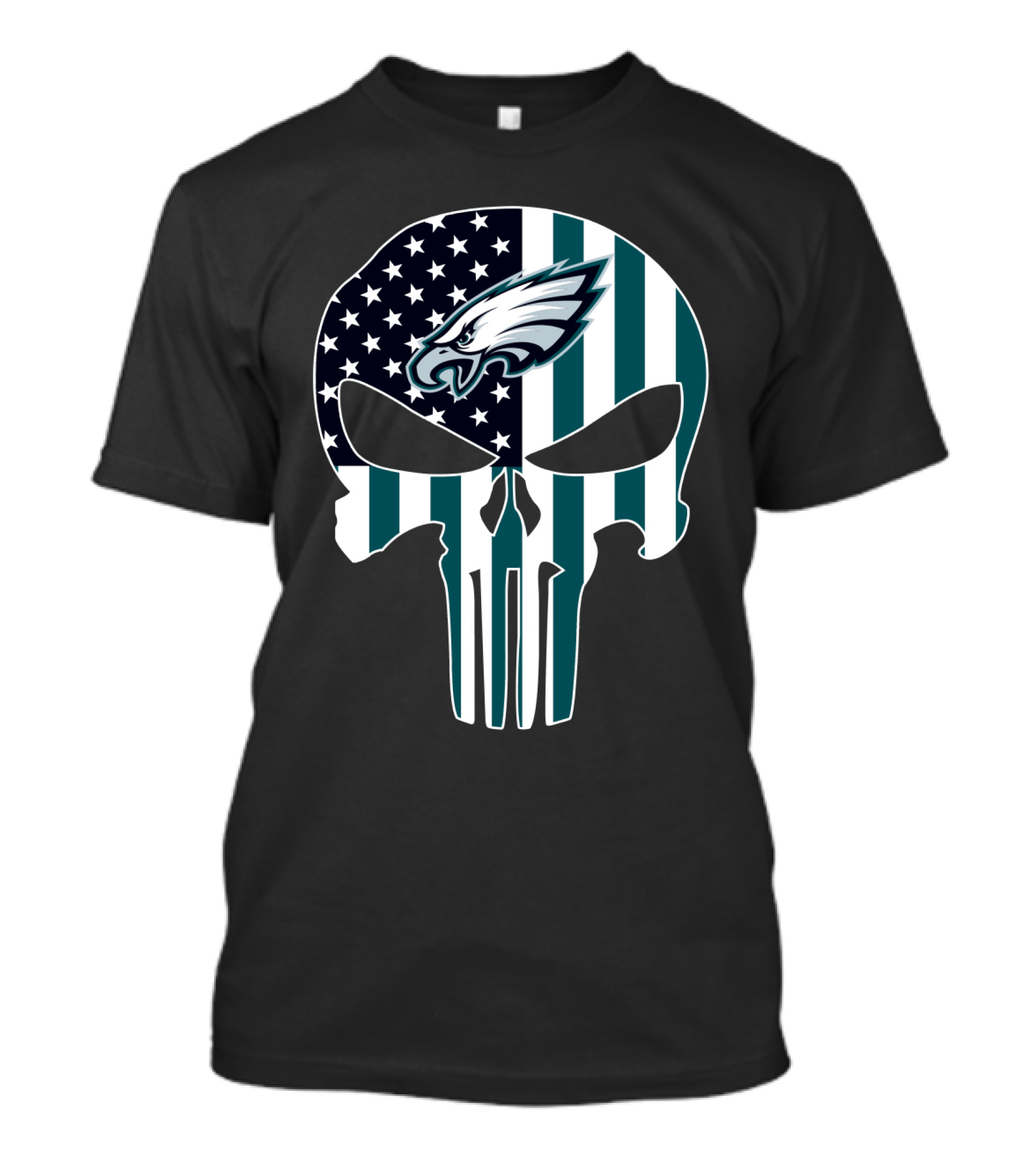 Eagles Punisher Skull American Flag T-Shirt