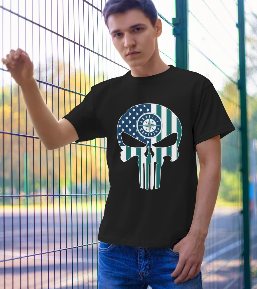 Seattle Mariners Skull Stars Stripes T-Shirt
