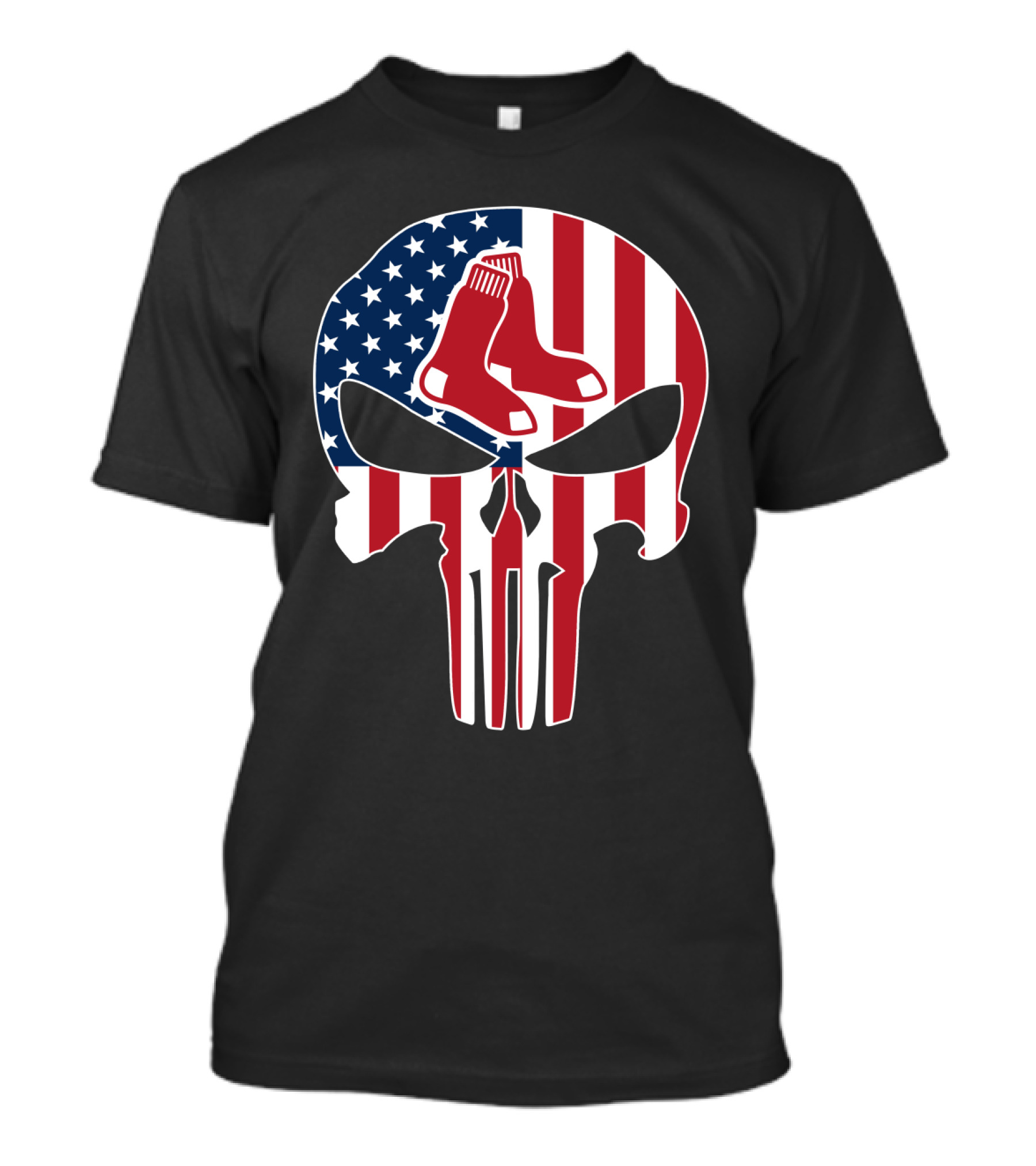 Boston Red Sox American Flag Punisher Skull T-Shirt