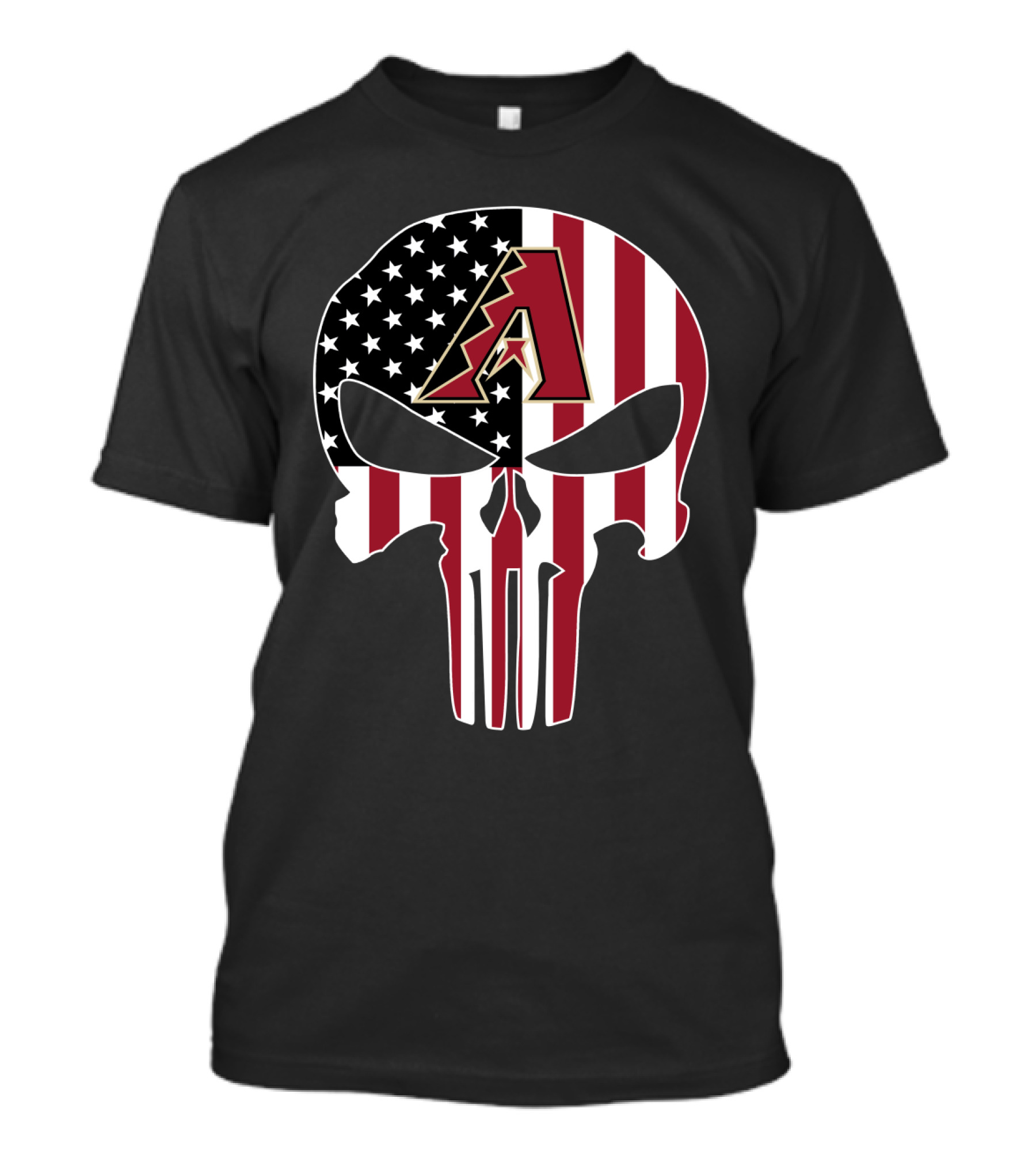 Arizona Diamondbacks American Flag Skull T-Shirt