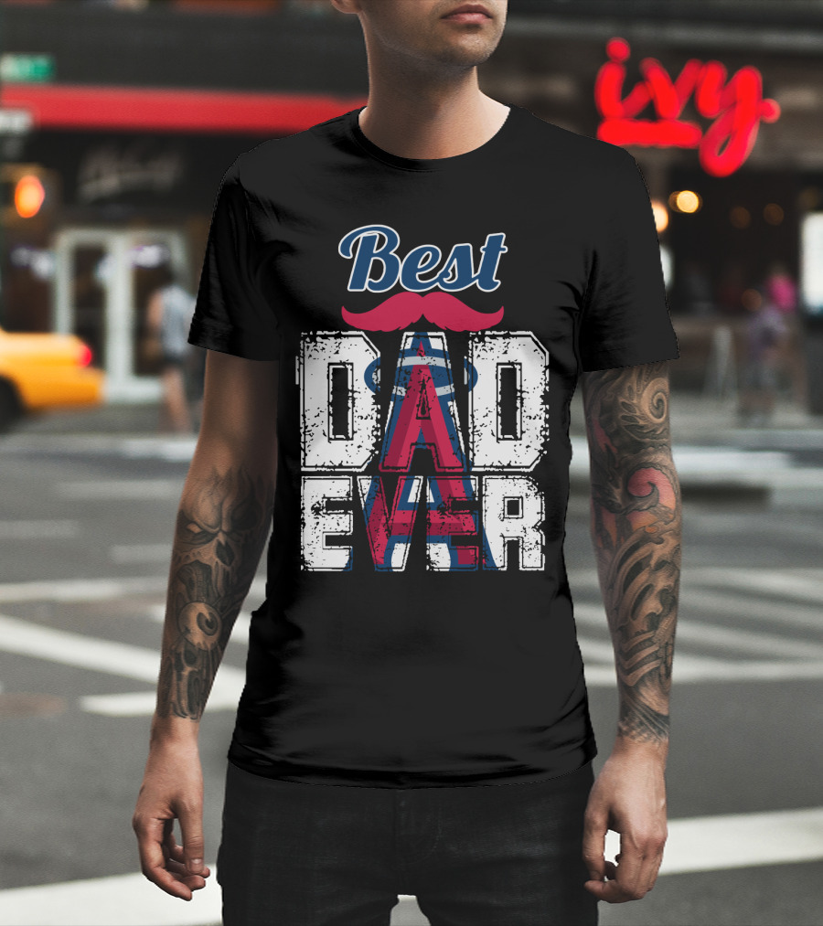 Best Dad Ever Angels Mustache T-Shirt