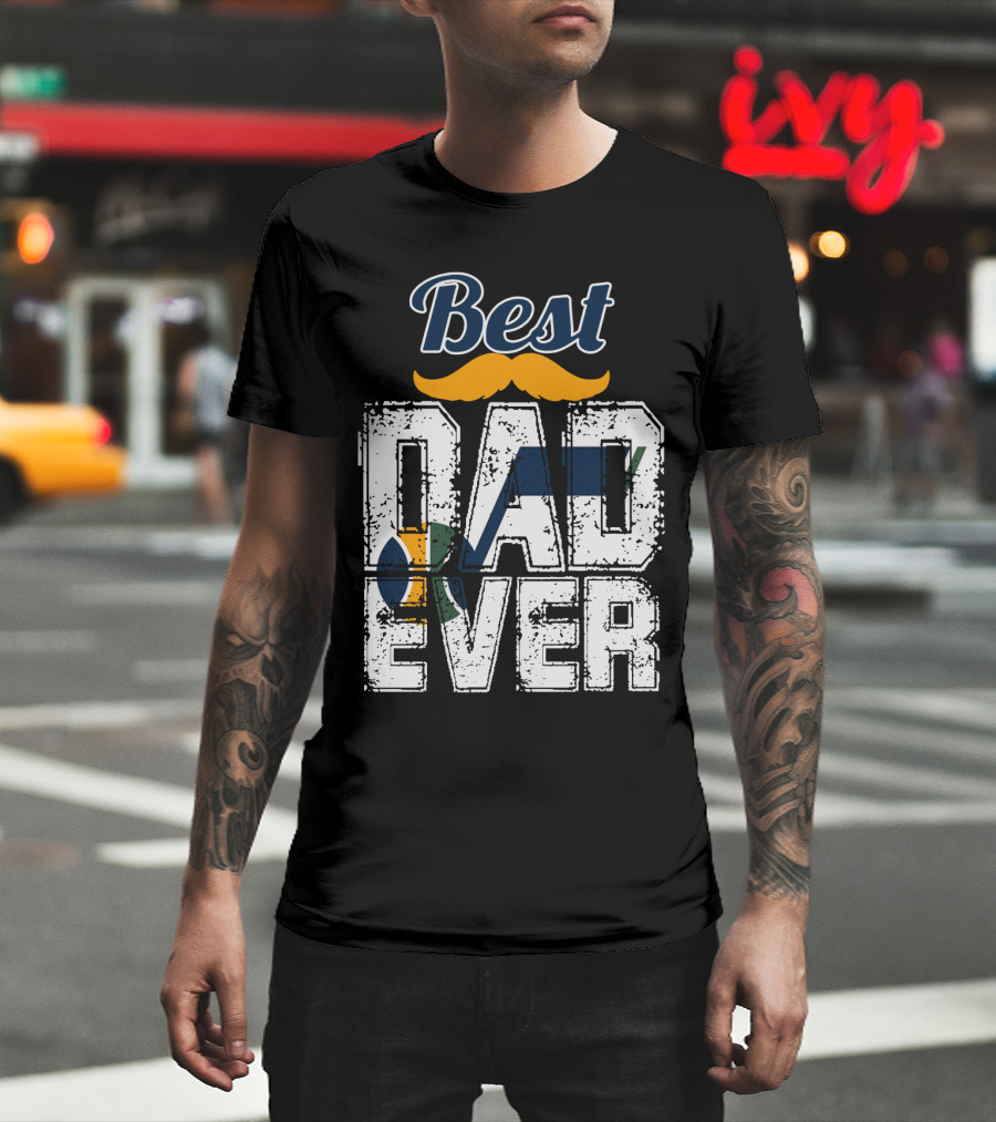 Best Dad Ever Utah Jazz Moustache T-Shirt