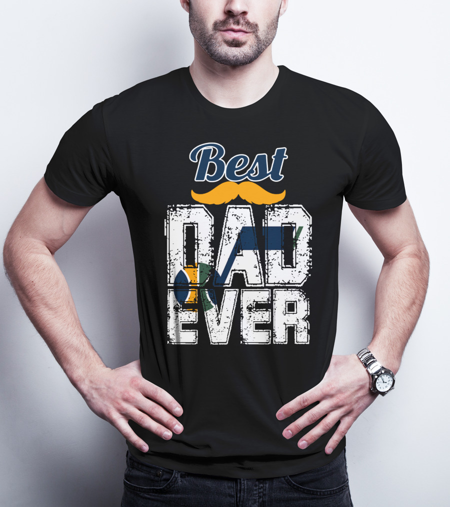 Best Dad Ever Utah Jazz Moustache T-Shirt