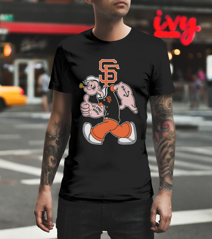 San Francisco Giants Popeye Thumbs Up My Jerry Begins T-Shirt