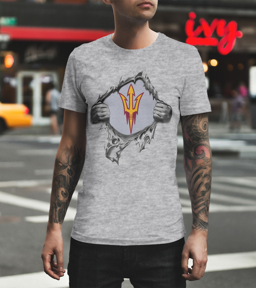 Arizona State Sun Devils Ripped Steel Trident T-Shirt