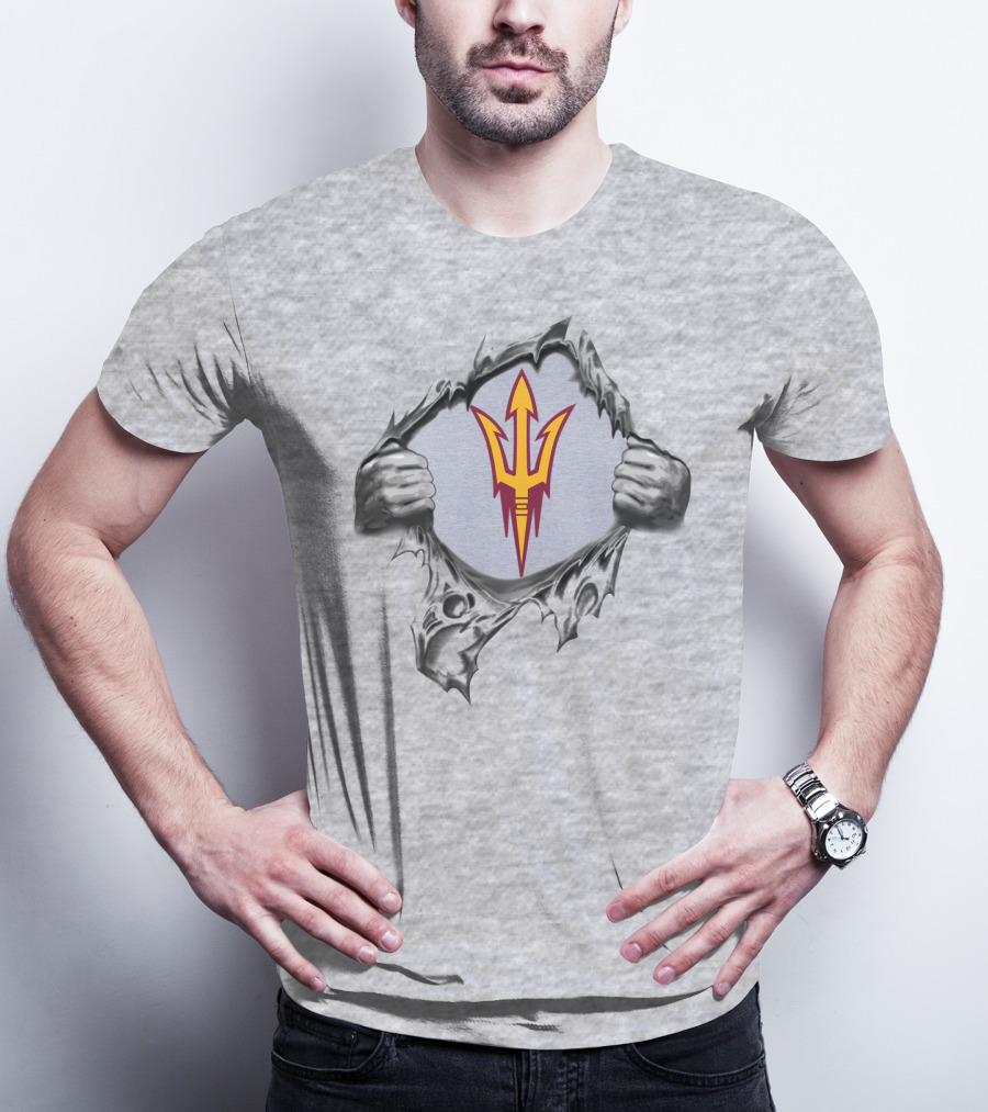 Arizona State Sun Devils Ripped Steel Trident T-Shirt