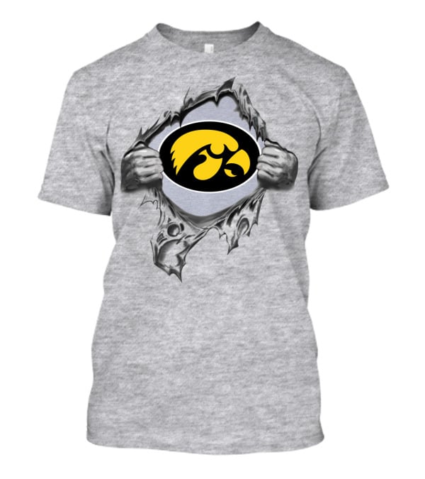 Iowa Hawkeyes Logo Torn Skin Teaser T-Shirt