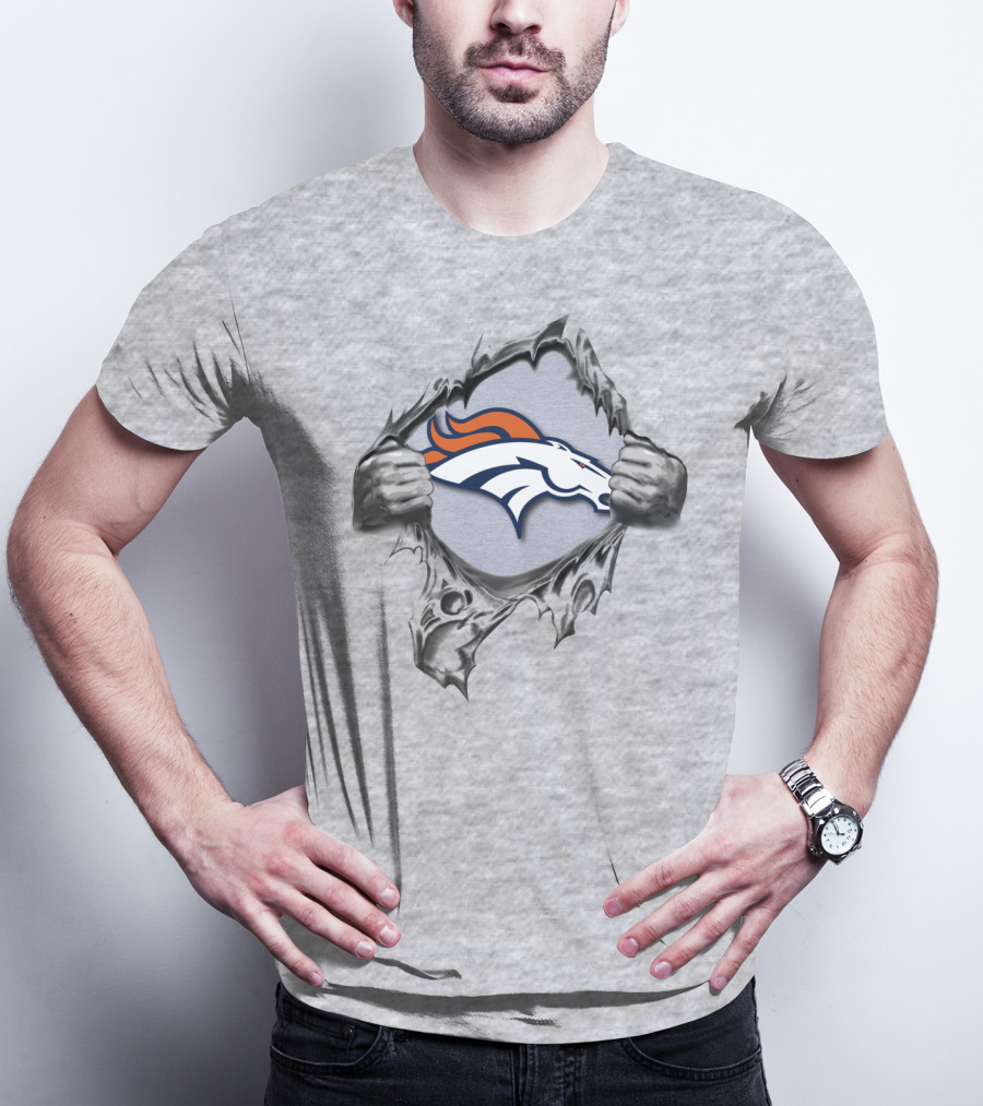 Denver Broncos Ripped Logo Fan T-Shirt