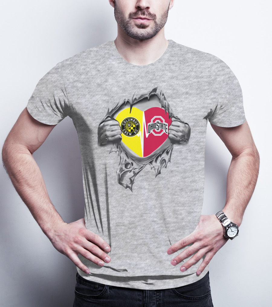 Columbus Crew Sc Ohio State Buckeyes Heart Symbol T-Shirt