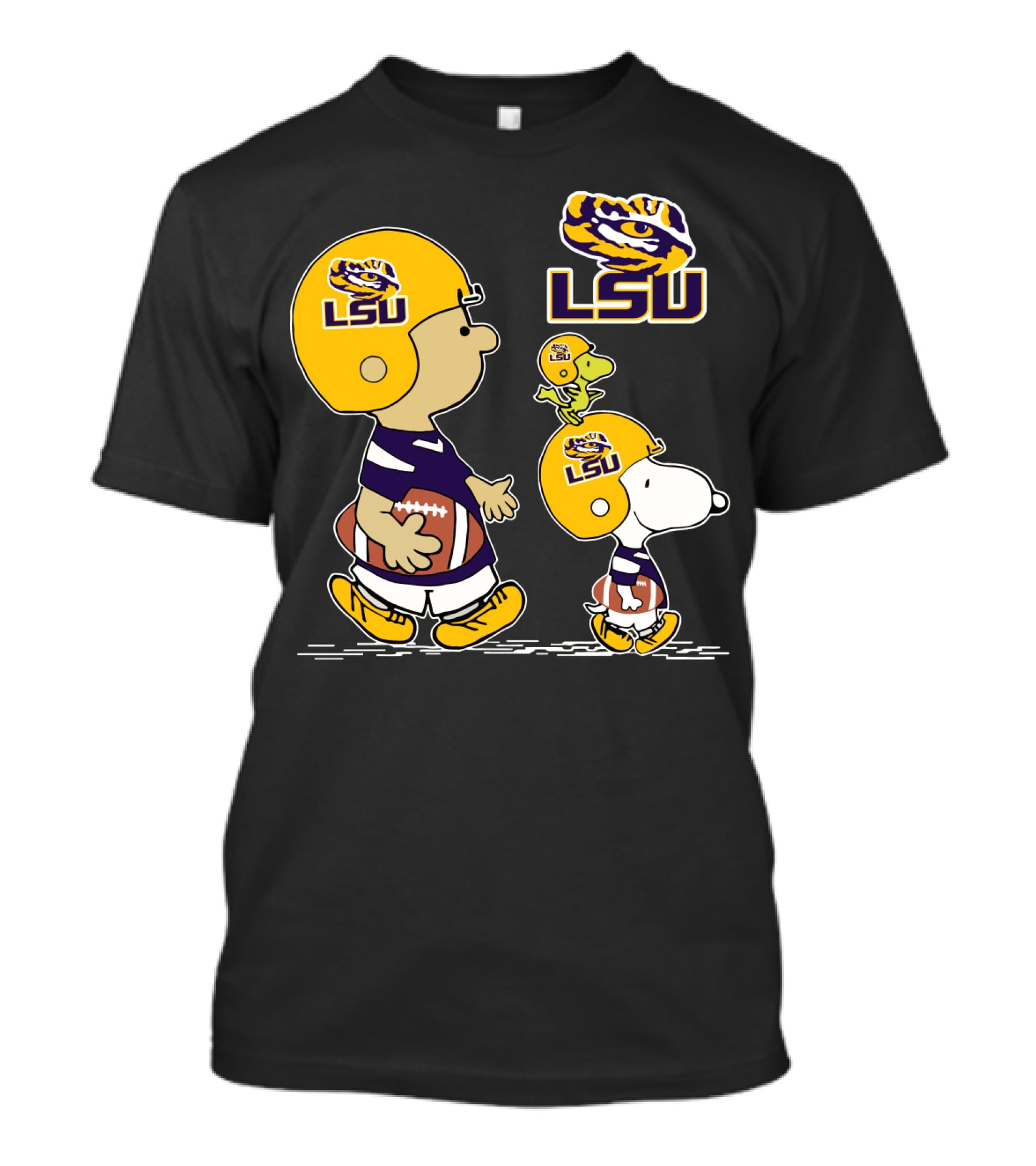 Lsu Tigers Football Peanuts Characters In Helmets T-Shirt