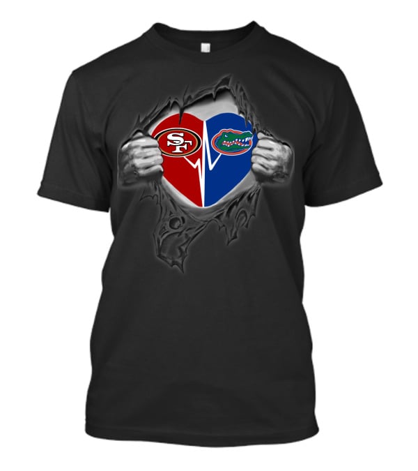 Florida Gators 49ers Heart Team Spirit Logos Reveal T-Shirt
