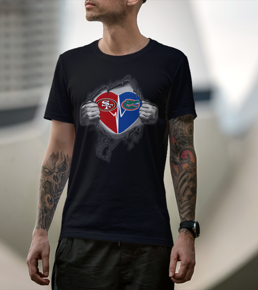 Florida Gators 49ers Heart Team Spirit Logos Reveal T-Shirt