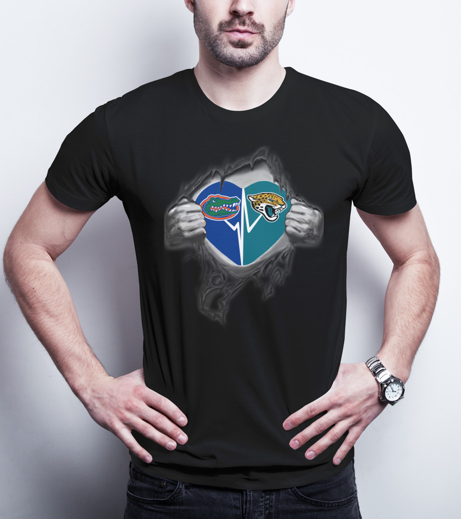 Gators Jaguars Heart T-Shirt