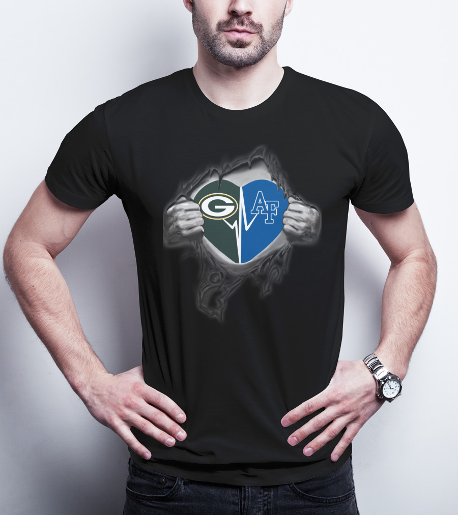 Packers Nfl Green Bay Air Force Falcons Heart T-Shirt