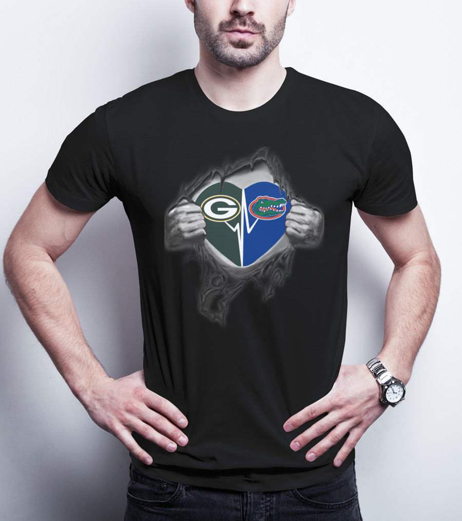Packers Florida Gators Heartbeat Fusion T-Shirt