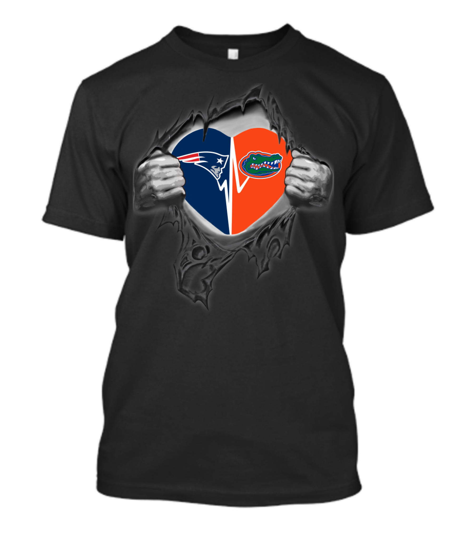 Patriots Gators Heart Split T-Shirt