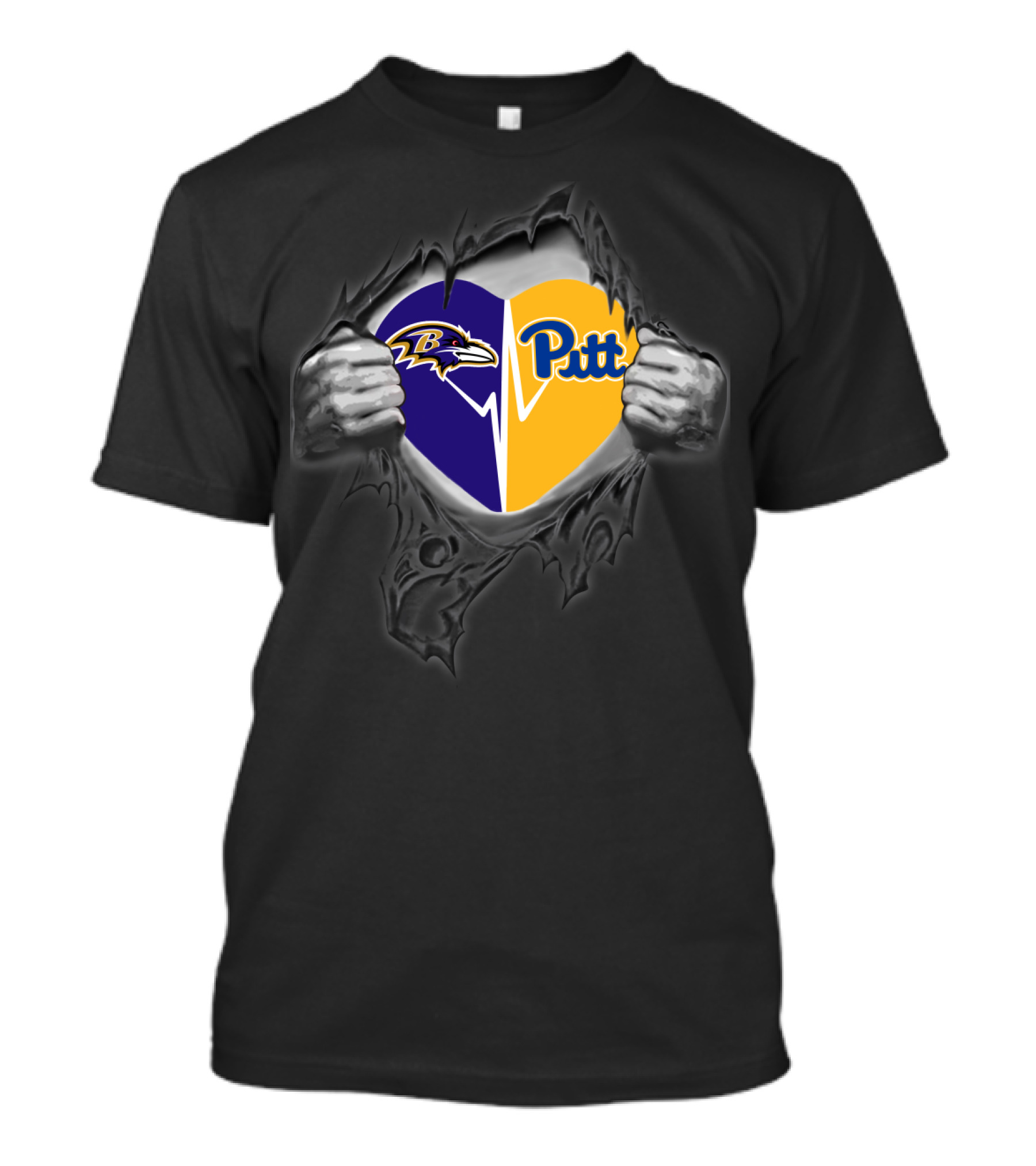 Ravens Heart Pittsburgh Panthers Pitt Split T-Shirt