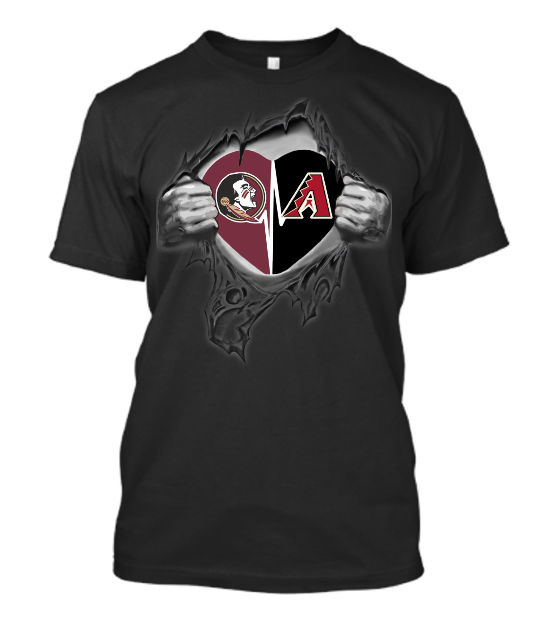 Seminoles Diamondbacks Heart T-Shirt