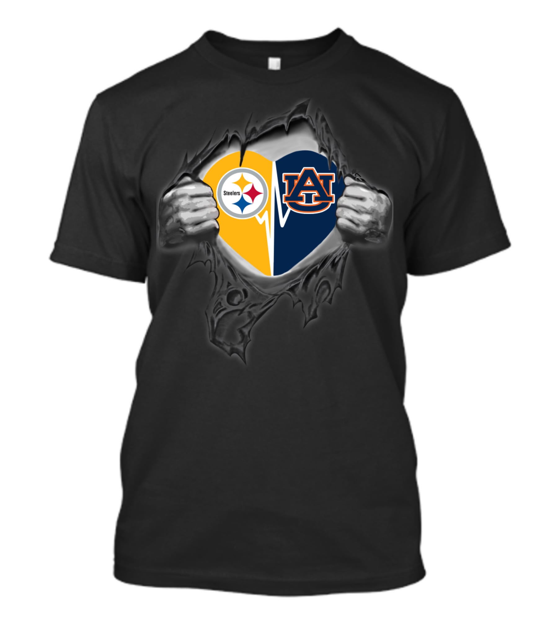 Steelers Auburn Heart Logo Fusion T-Shirt