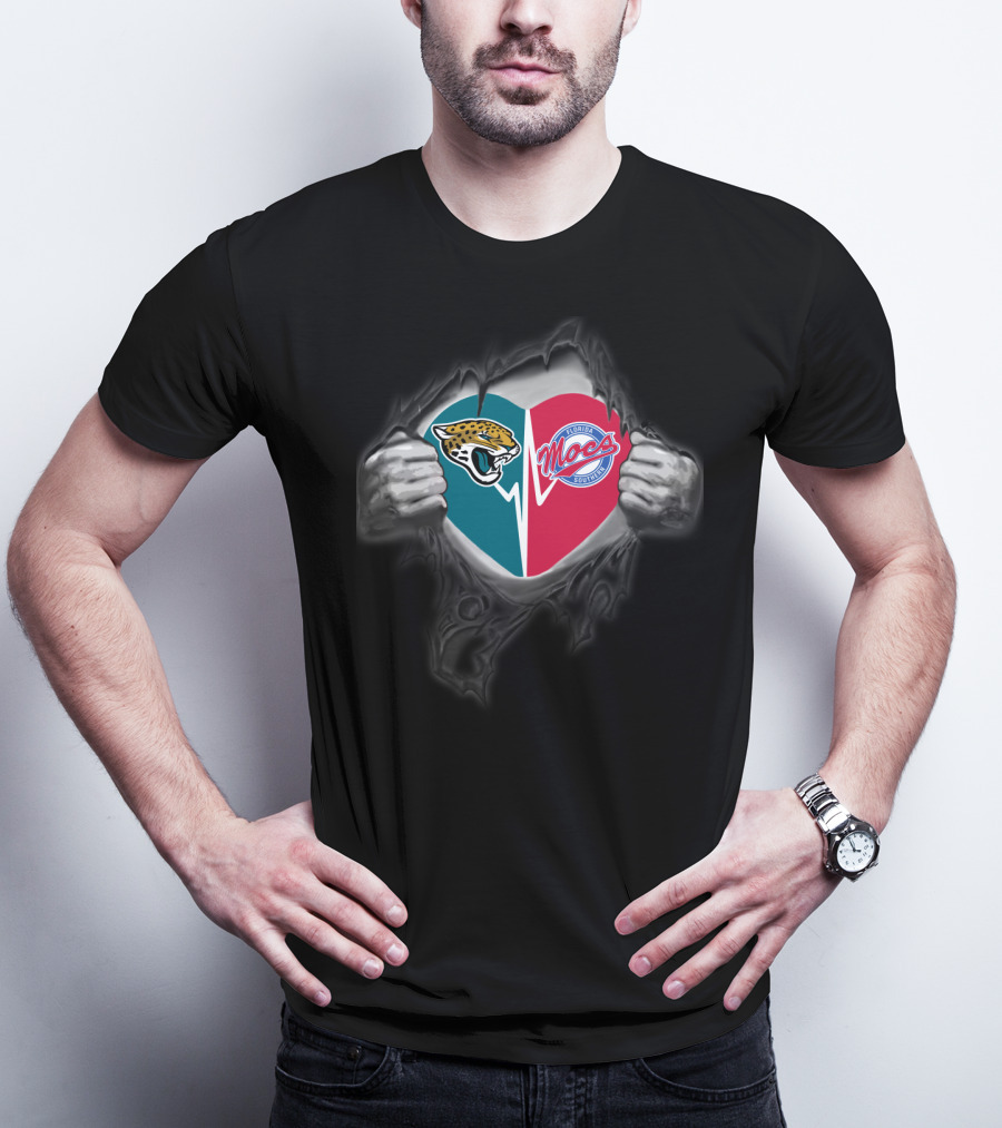 Jacksonville Jaguars Florida Southern Moccasins Heart Burst T-Shirt
