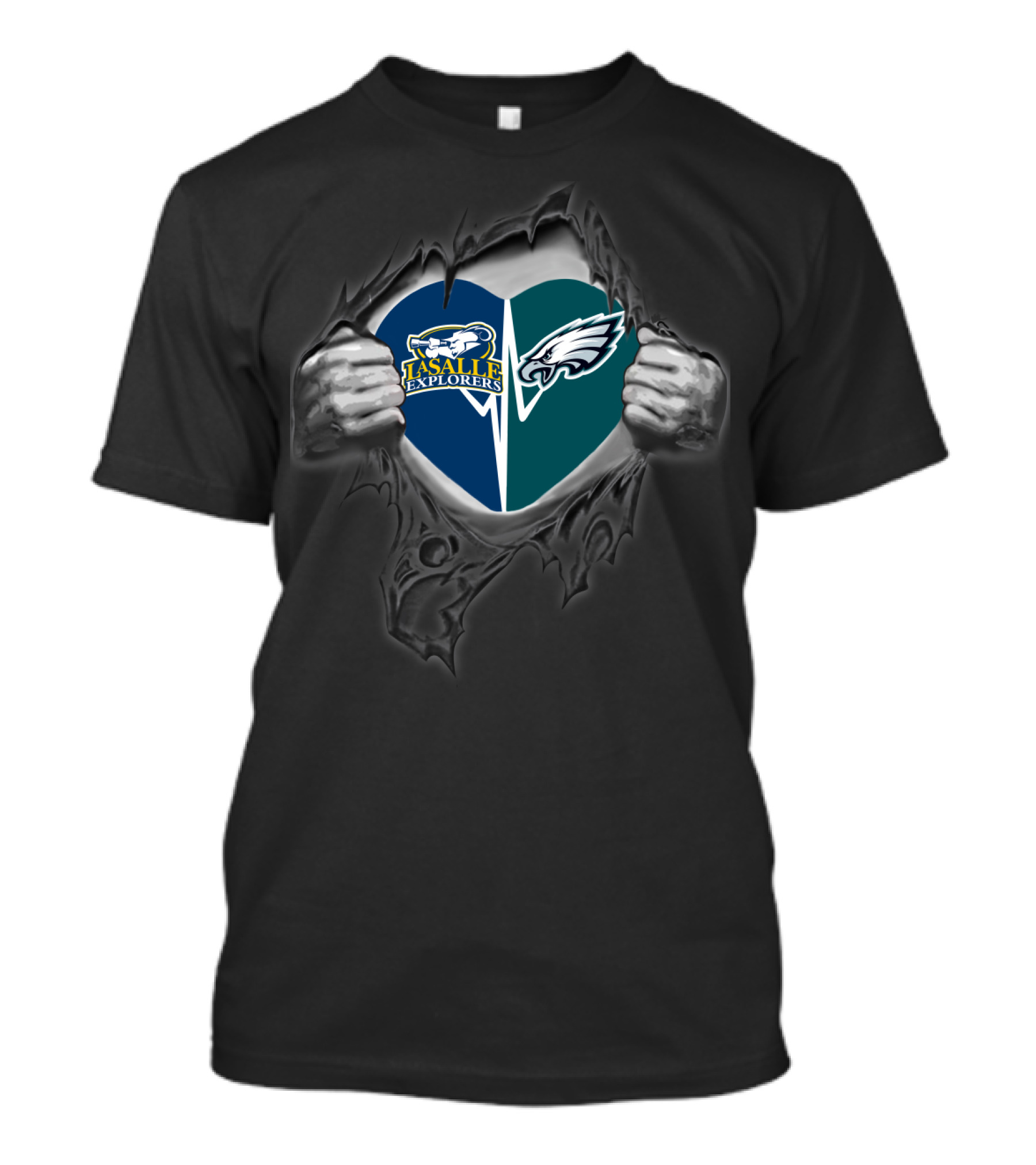 La Salle Explorers And Philadelphia Eagles Heart T-Shirt