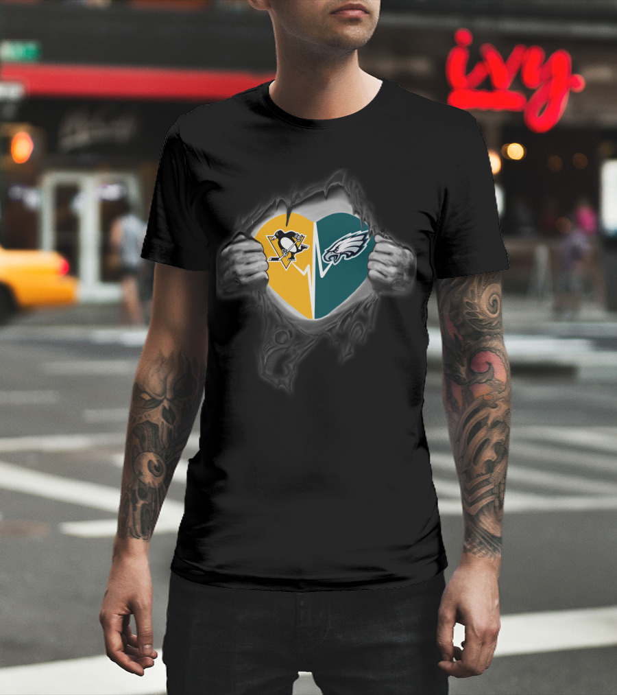 Penguins Eagles Heart T-Shirt